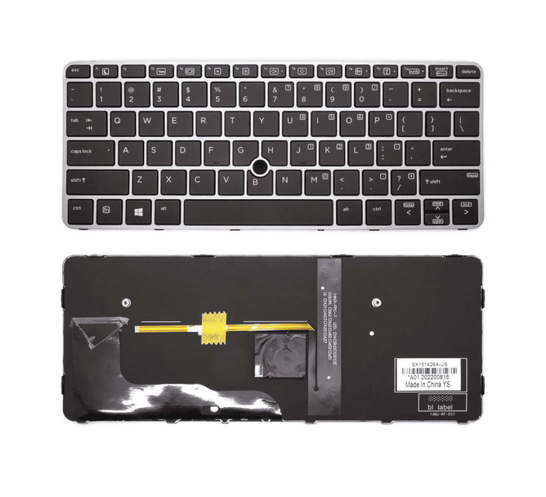 Techie Laptop Keyboard For HP EliteBook 820 G3, 826630-B31, 828 G3, 725 G4 Laptops With Silver ...