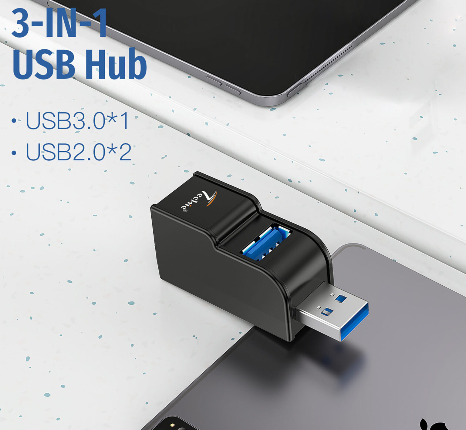 Expand Your Connectivity With Techie 3-in-1 USB Hub – USB 3.0 & 2 X USB ...